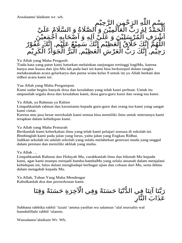 Doa Perpisahan | PDF