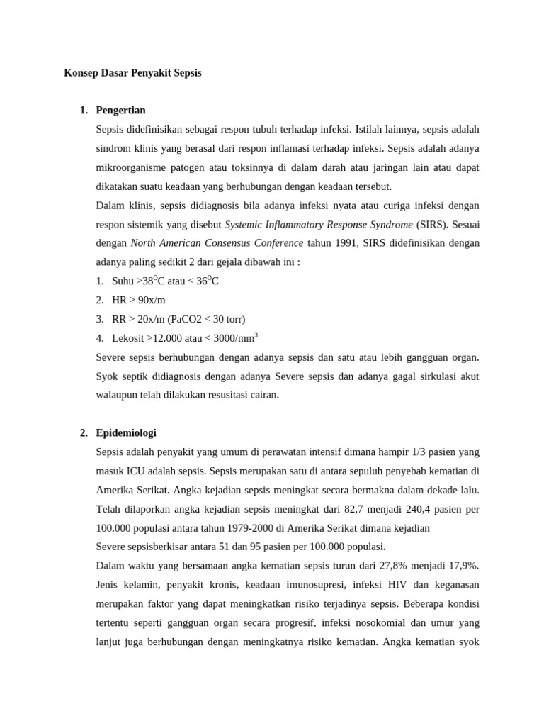 Panduan Lengkap Penyakit Sepsis | PDF