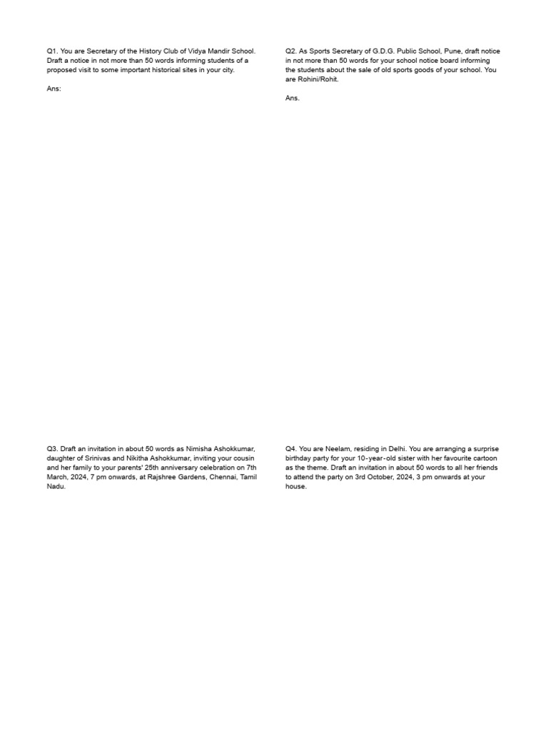 Worksheet-1 (Remedial Class) Writing | PDF