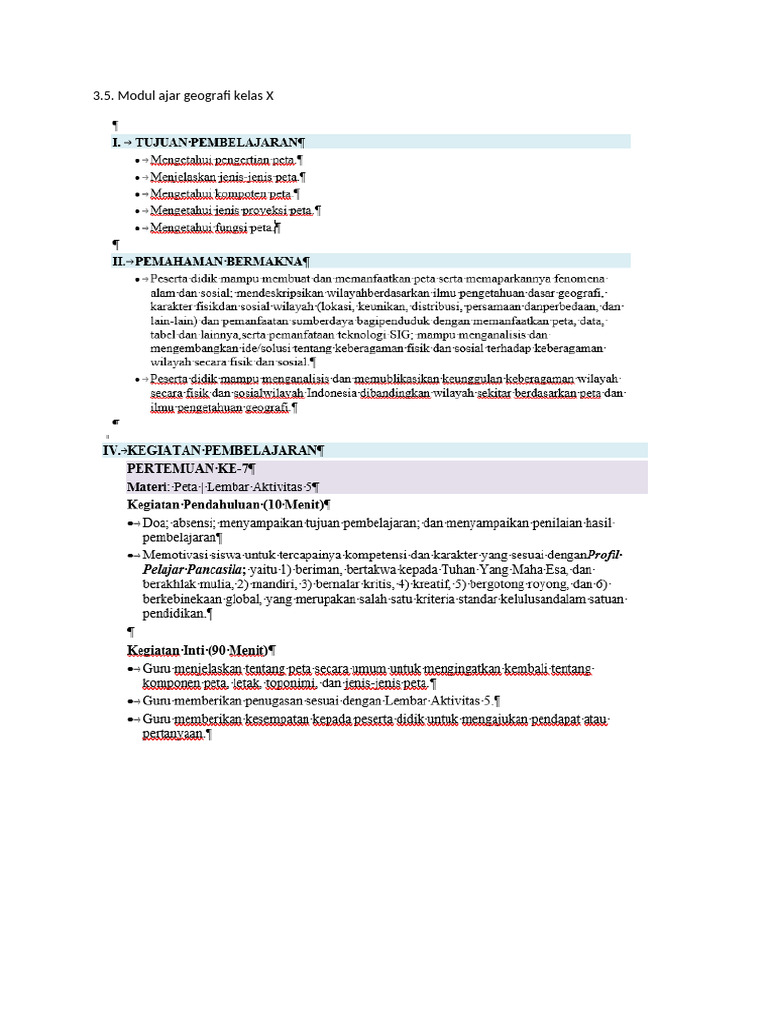 3.5 Modul Ajar Tujuan Dan Kegiatan Inti | PDF