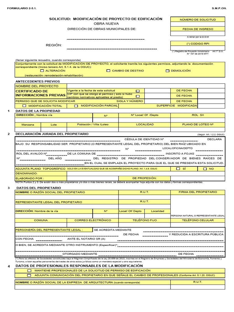 01 Solicitud Permiso de Modificacion | PDF
