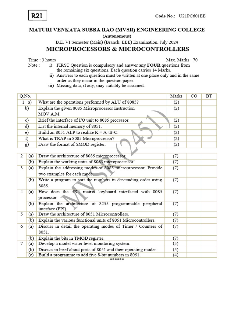 Microprocessor and Microcont. - Revised | PDF | Central Processing Unit ...