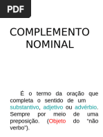 13.8. Exercícios de Complemento Nominal - Toda Matéria | PDF | Substantivo | Objeto (gramática)