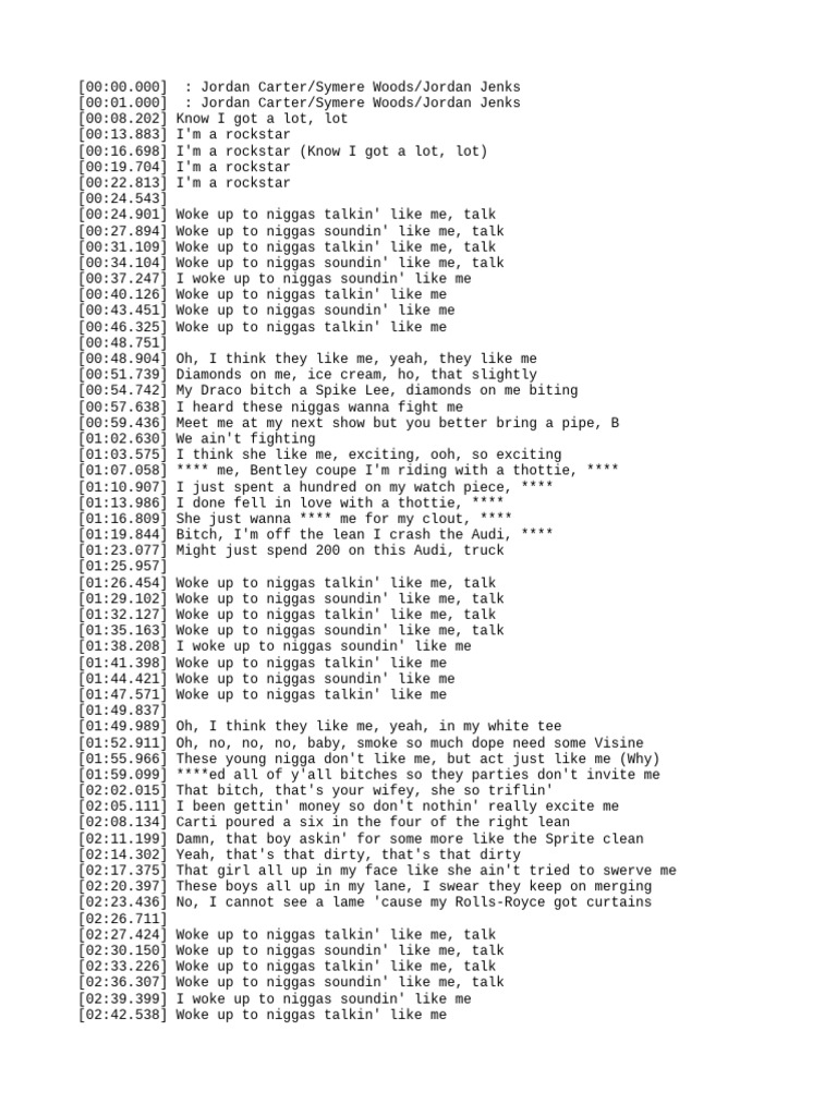 04 Playboi Carti - Wokeuplikethis - LRC | PDF