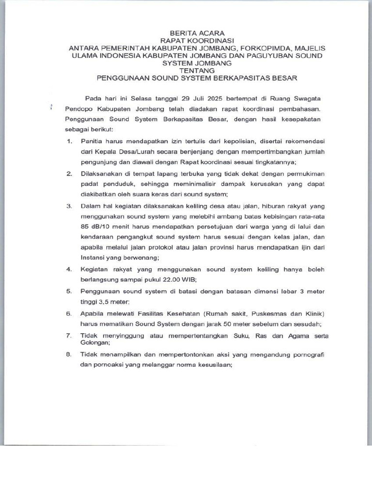 Berita Acara Sound System 29.07.2025 | PDF