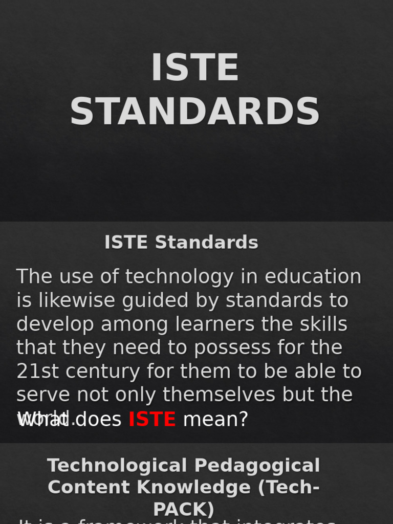 Understanding ISTE Standards in Education | PDF