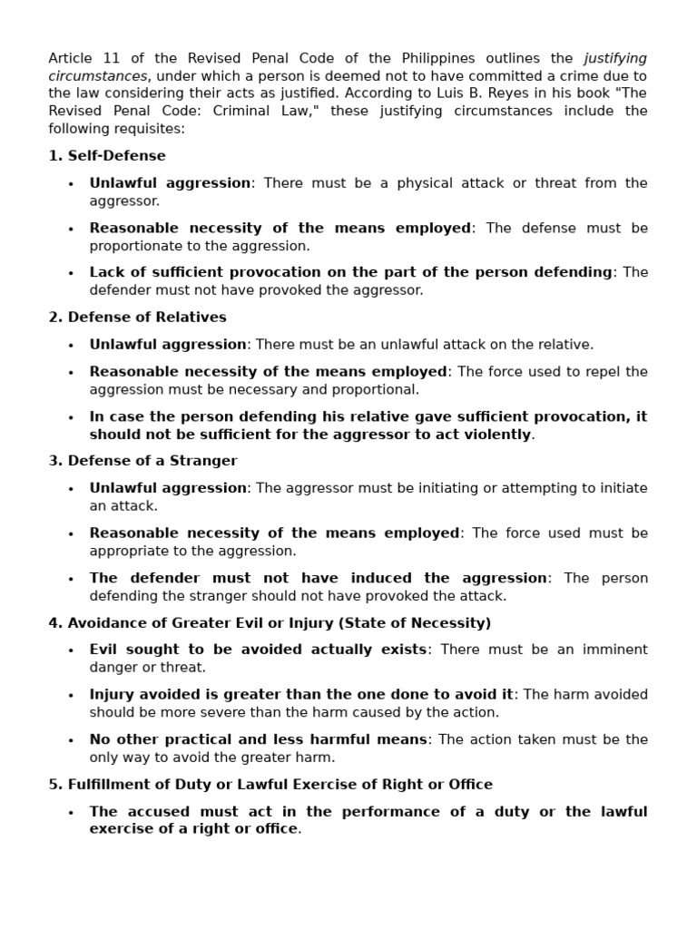 Justifying and Exempting Circumstances in Law | PDF | Crimes | Crime ...