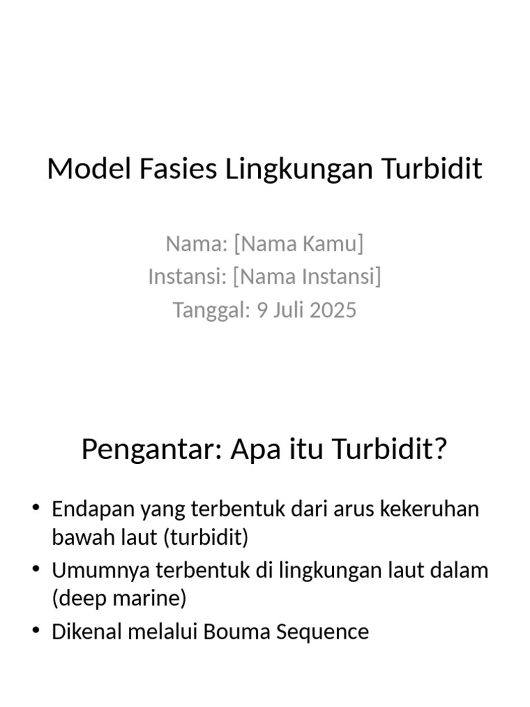 Model Fasies Lingkungan Turbidit | PDF