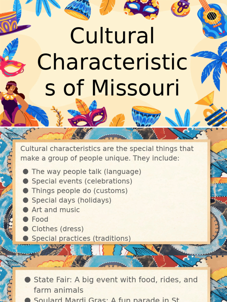 Cultural Characteristics of Missouri - A 3rd Grade Journey | PDF | Missouri