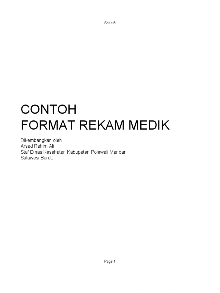 Contoh Rekam Medis | PDF