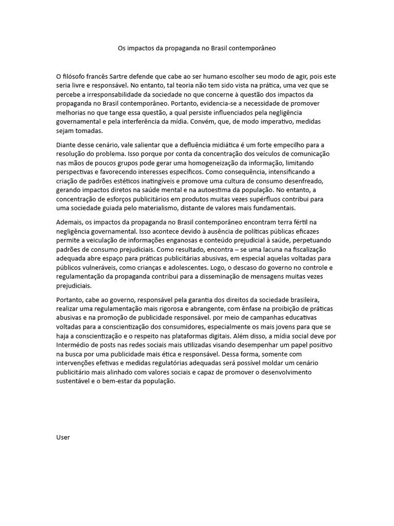 Impactos da Propaganda no Brasil Atual | PDF | Publicidade | Propagandismo