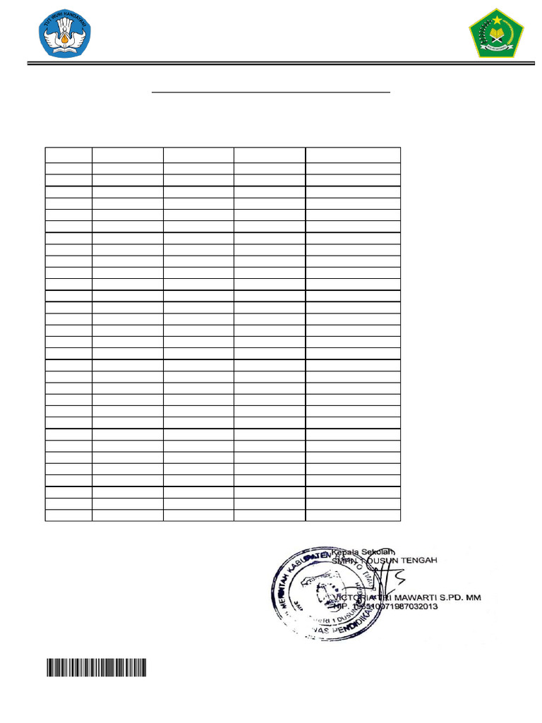 Absen Agustus SMP 1 W | PDF