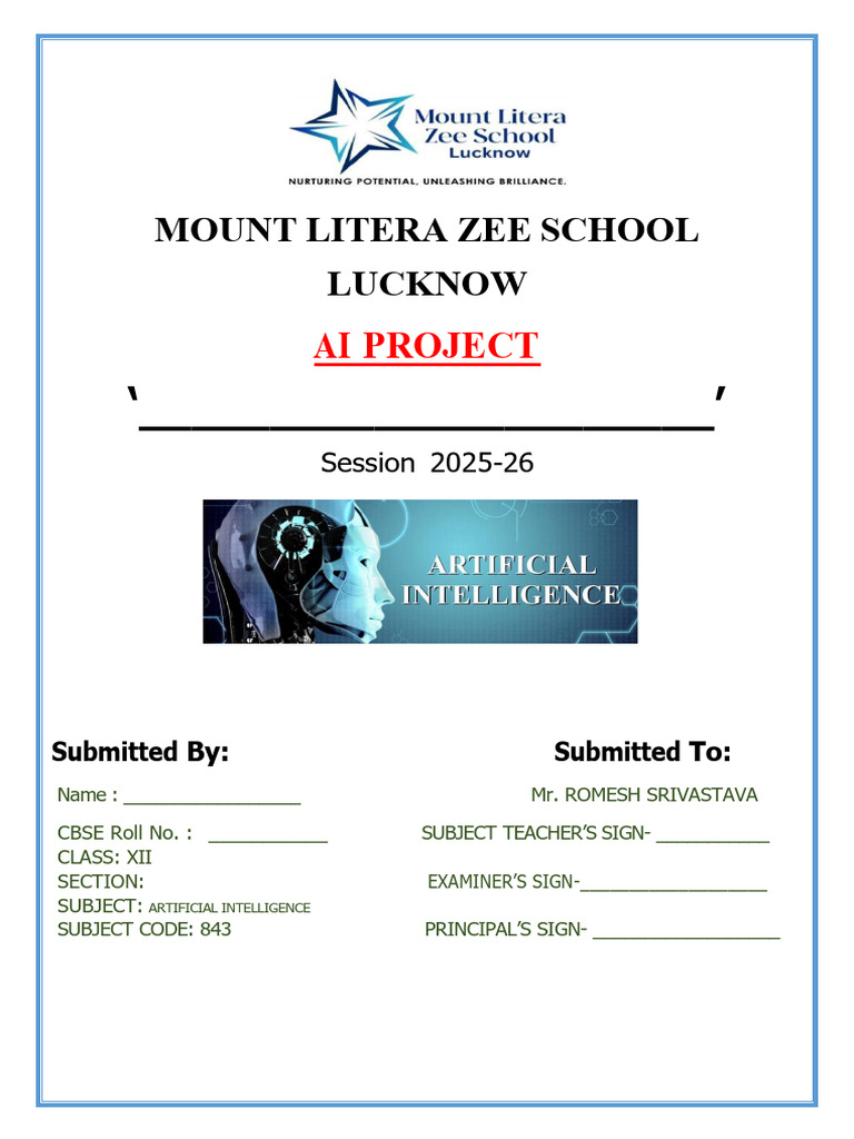 AI Cover Page - XII | PDF