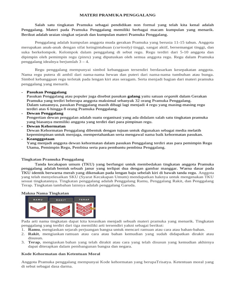 Materi Pramuka Penggalang | PDF