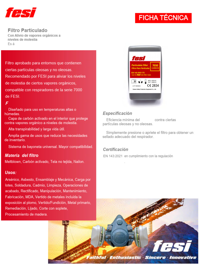 Ficha Técnica Filtro Fesi 7030c-5 | PDF
