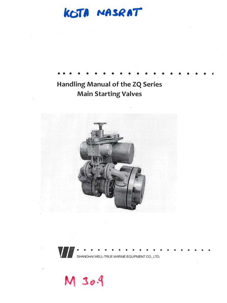 ZQ Series Main Starting Valves Manual | PDF | Valve | Piston