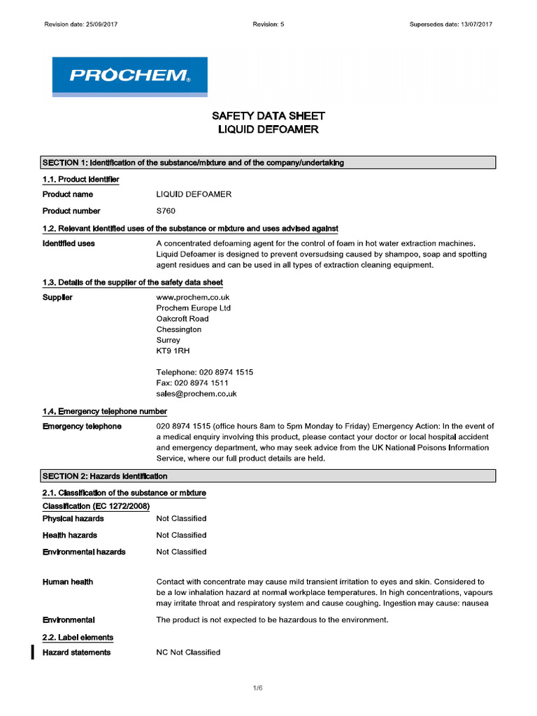 48-251 Liquid Defoamer 4K | PDF