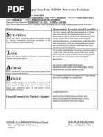 STAR Observation Sheet | PDF | Teachers | Motivation