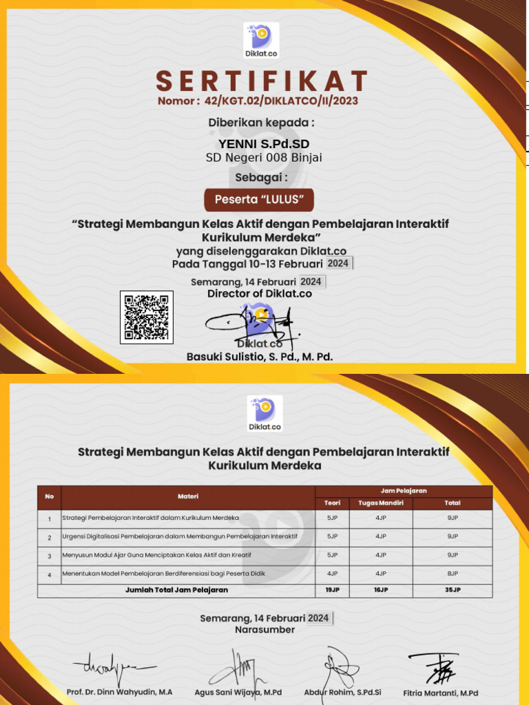 YENNI S.PD - SD Sertifikat | PDF