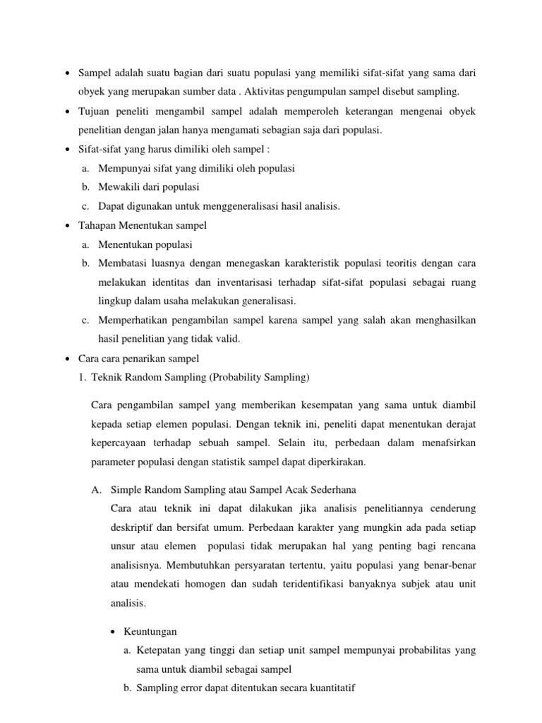 Contoh Sampel | PDF