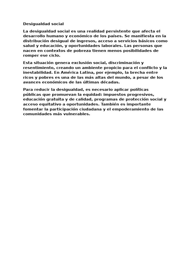 Desigualdad Social 5555 | PDF
