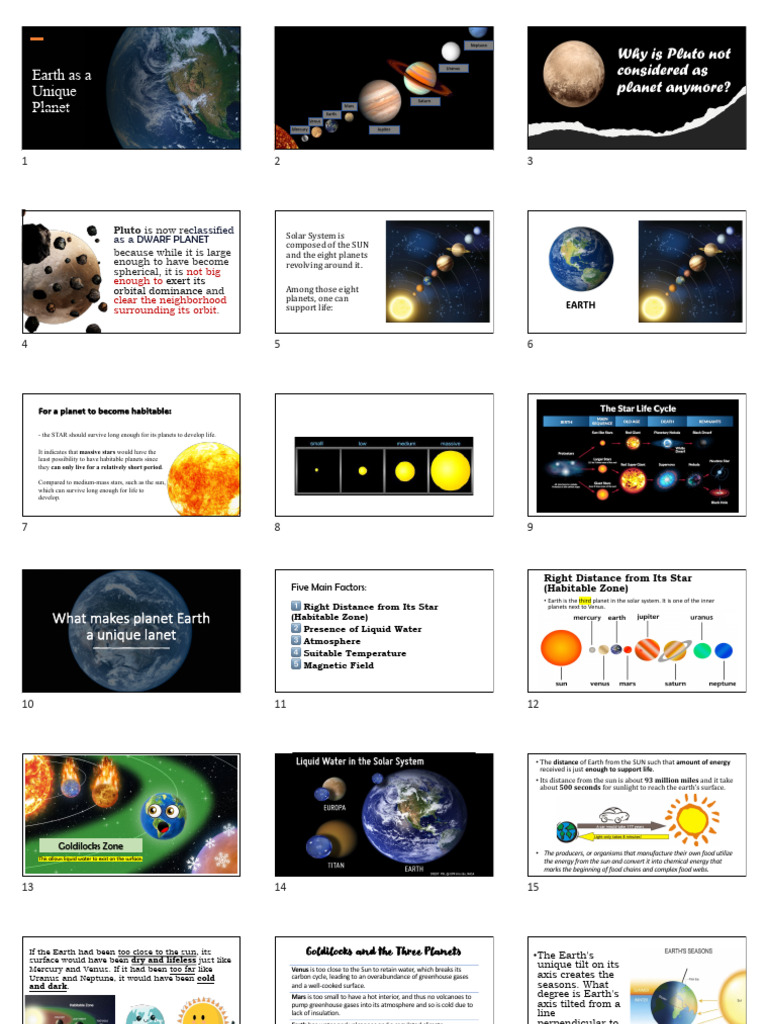 2 - Earth As A Unique Planet | PDF | Planets | Atmosphere