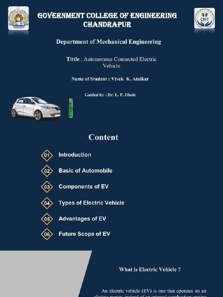 Electric Vehicle | PDF