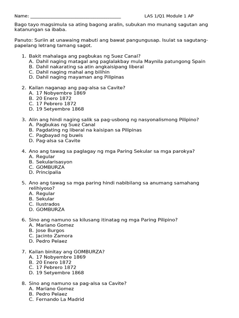 LAS Q1 Mod1 AP MJBier | PDF
