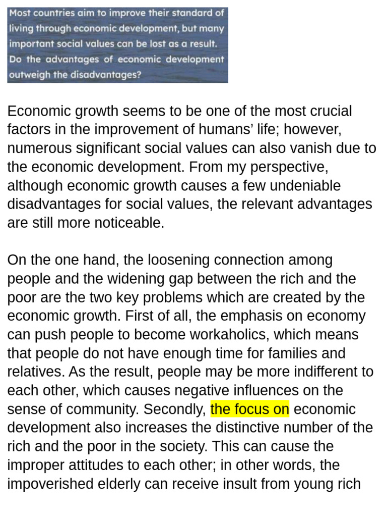 Disadvantages of Economic Growth | PDF | Economic Growth | Economies