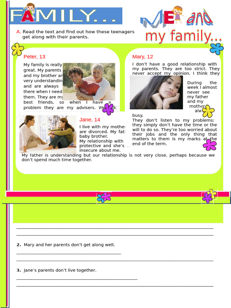 Reading Comprehension - Family | PDF