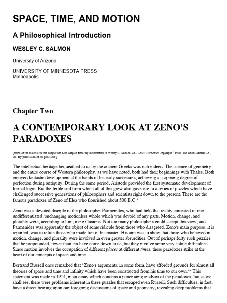 A Contemporary Look at Zeno's Paradoxes | PDF | Limit (Mathematics) | Series (Mathematics)