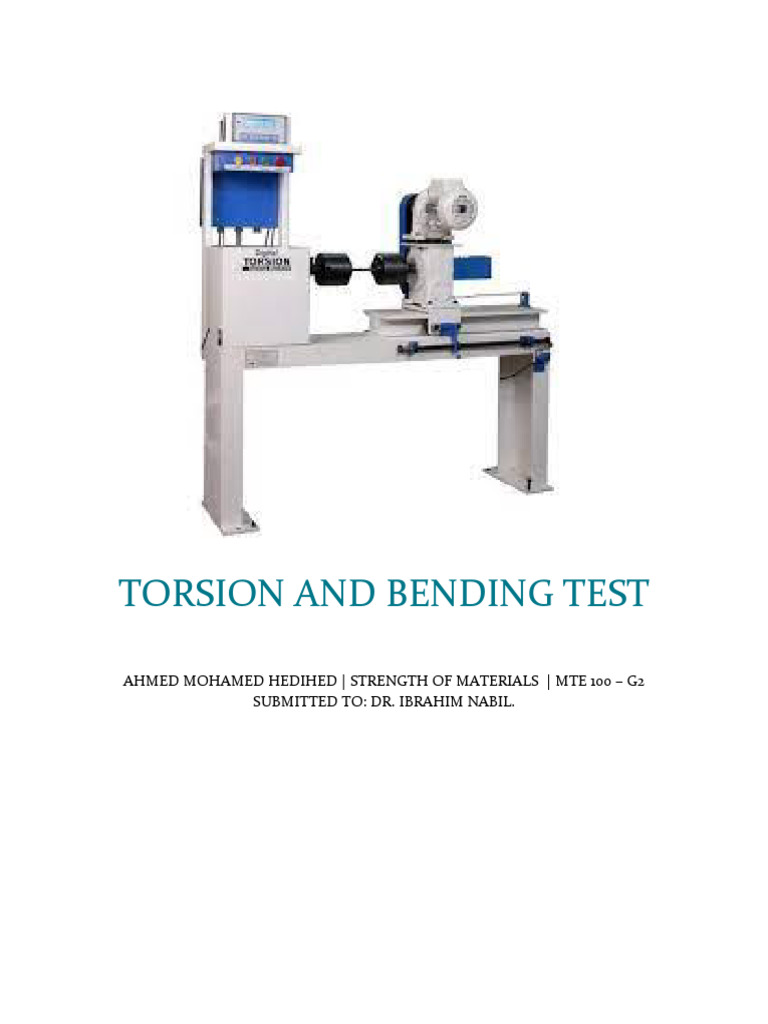 Torsion and Bending Test | PDF | Fracture | Strength Of Materials