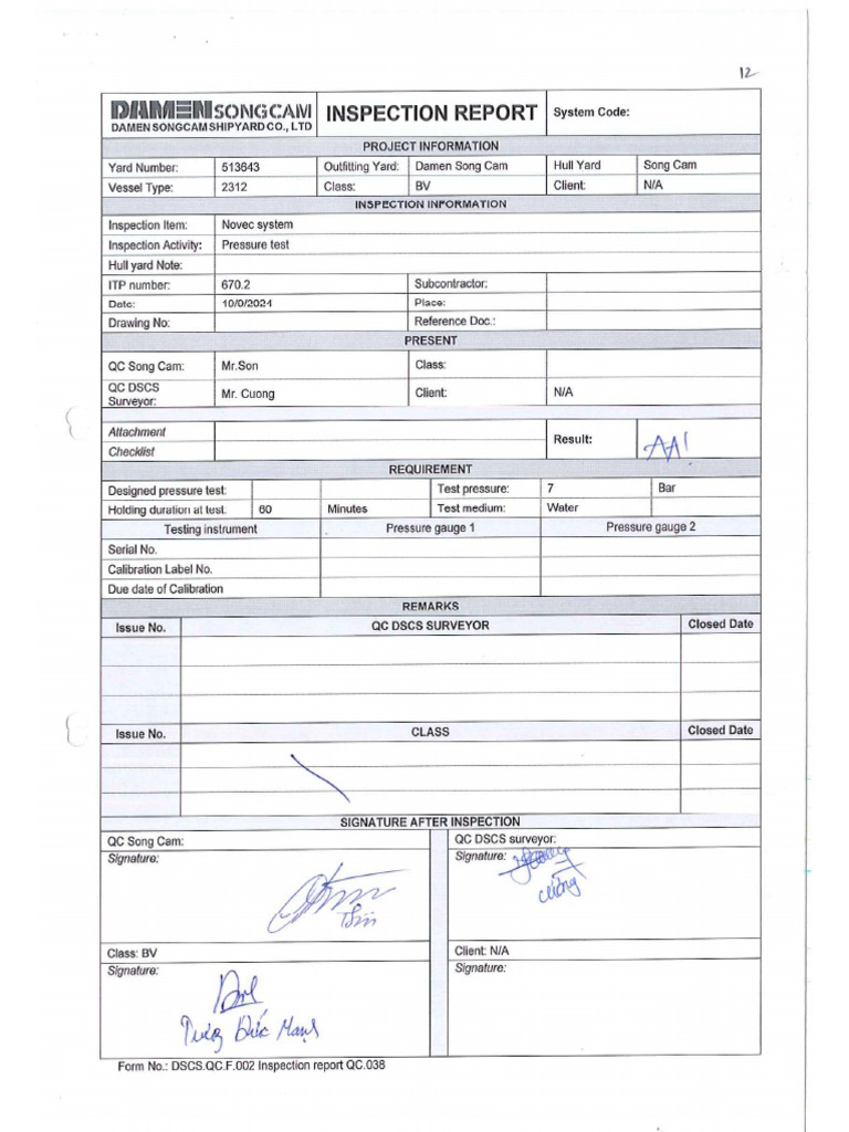 Novec System - Pressure Test | PDF