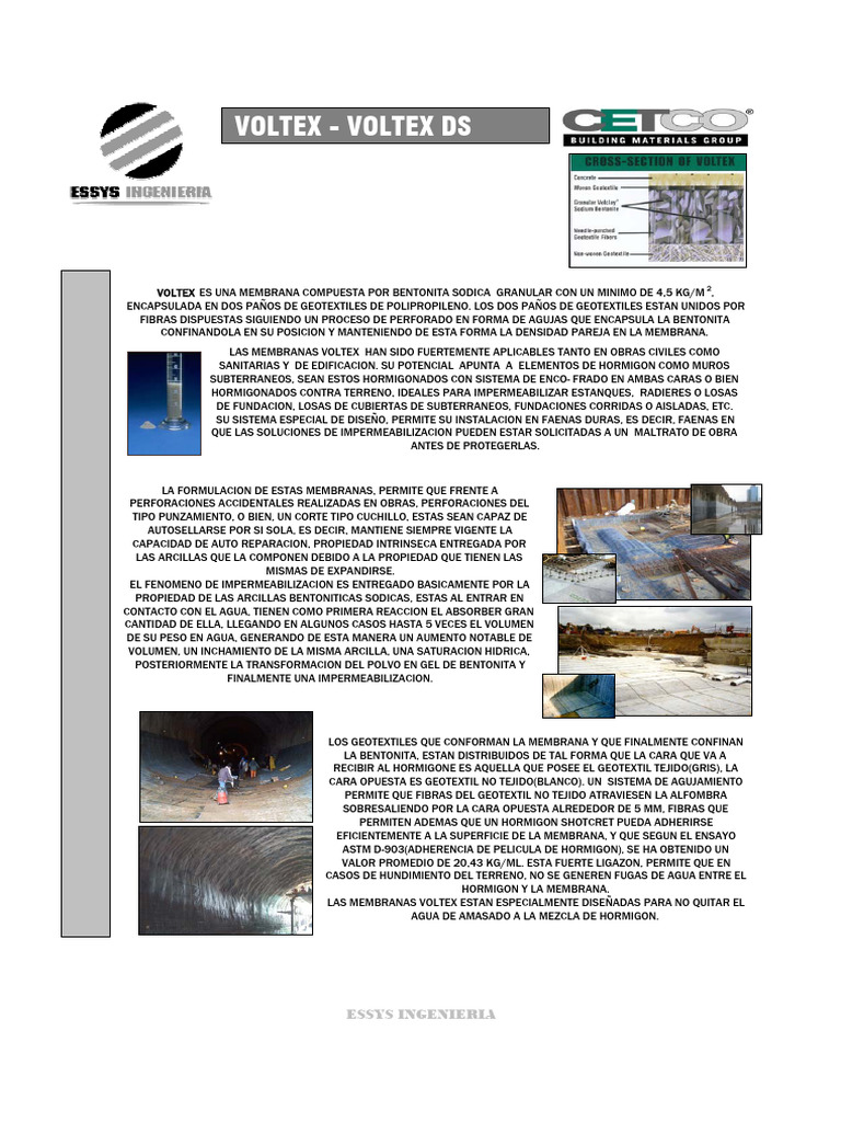 Descripción Voltex | PDF | Hormigón | Materiales
