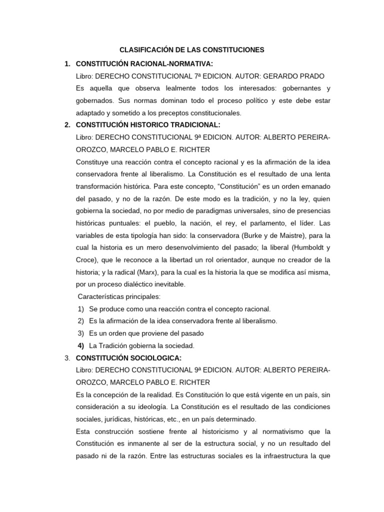 Clasificación de Las Constituciones | PDF | Constitución | Ley constitucional