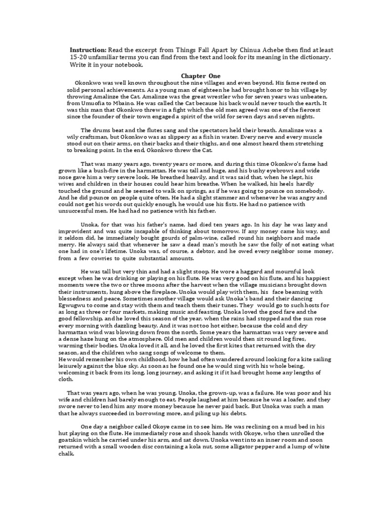 Things Fall Apart by Chinua Achebe | PDF