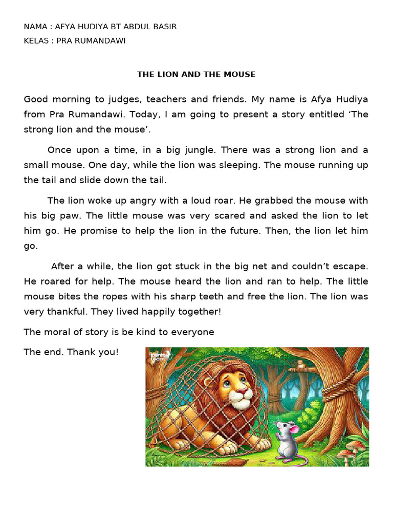 The Lion and Mouse | PDF