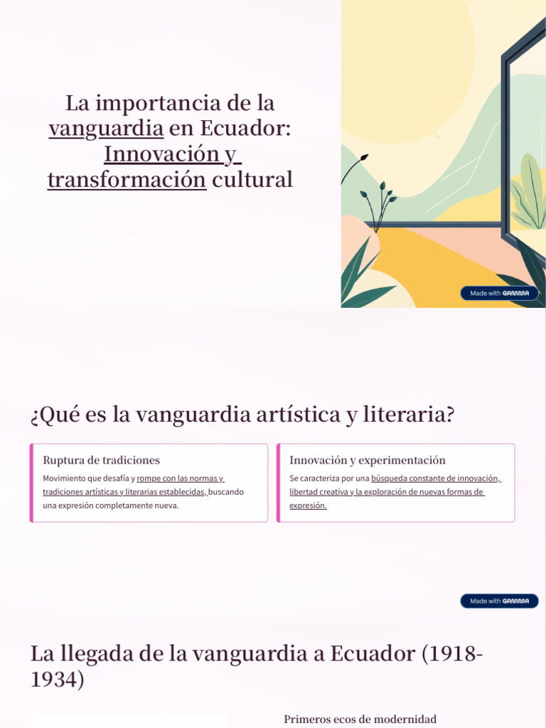 Vanguardia Cultural en Ecuador: Impacto y Evolución | PDF | Vanguardia ...