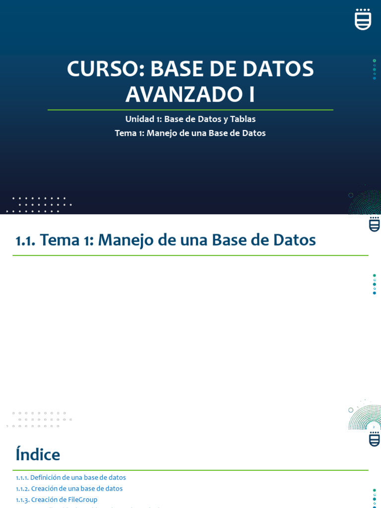 PPT Unidad 01 Tema 01 2024 03 Base de Datos Avanzado I (4686) | PDF | Bases de datos | Servidor ...