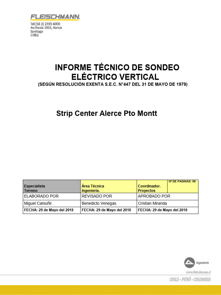 Informe de Sondeo Eléctrico Vertical | PDF | Medición | Metrología