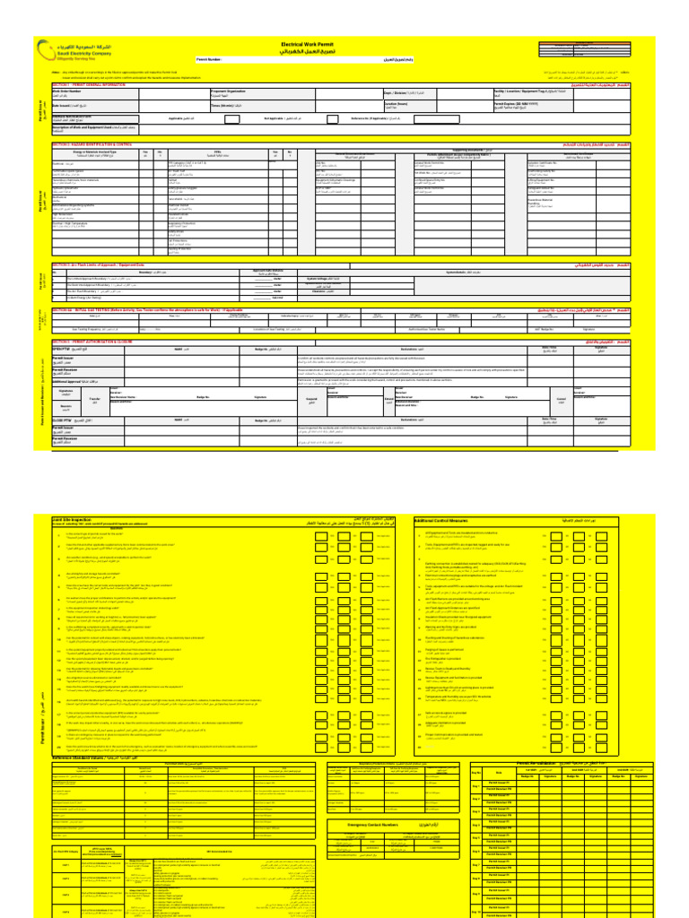 03-New Electrical Work Permit Form | PDF