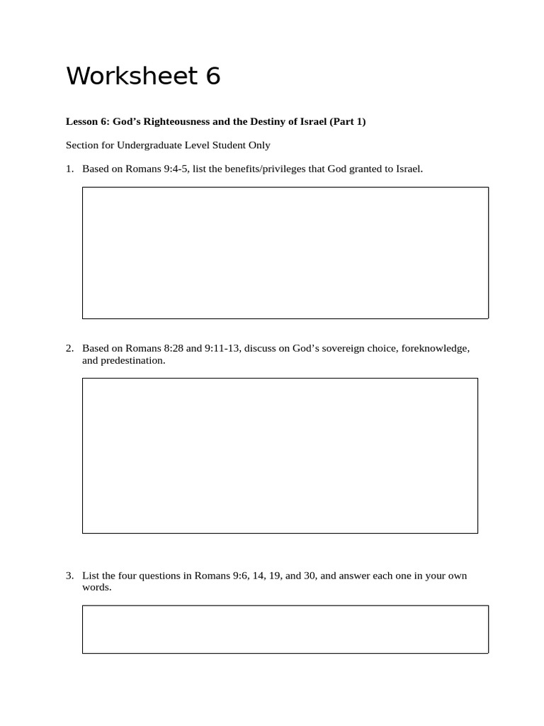 Study of Bible Romans Lesson 6 | PDF | Paul The Apostle | Epistle To ...