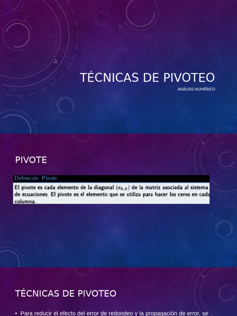 Técnicas de Pivoteo en El Análisis Matricial | PDF | Matriz ...
