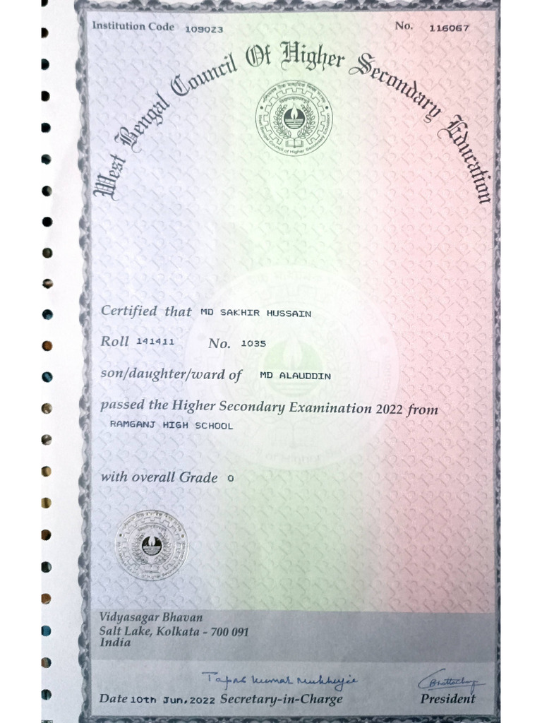 Hs Certificate | PDF