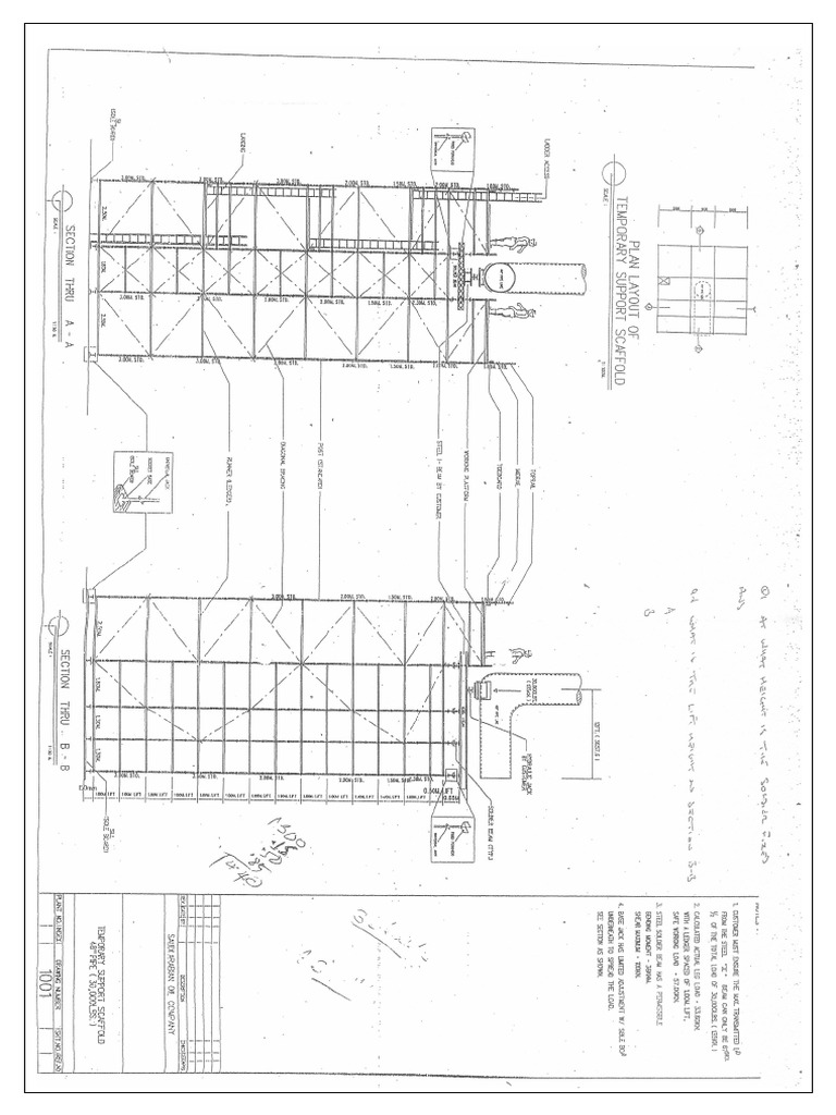 Aramco Scaffolding Drawing | PDF
