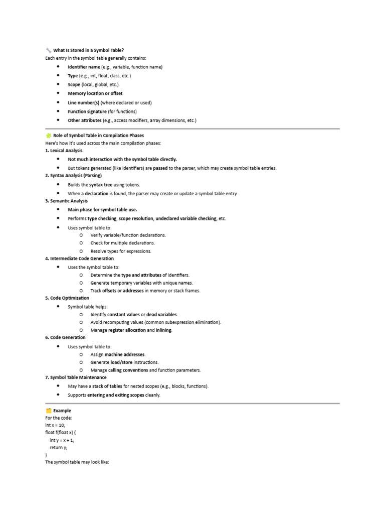 Understanding Symbol Tables in Compilers | PDF