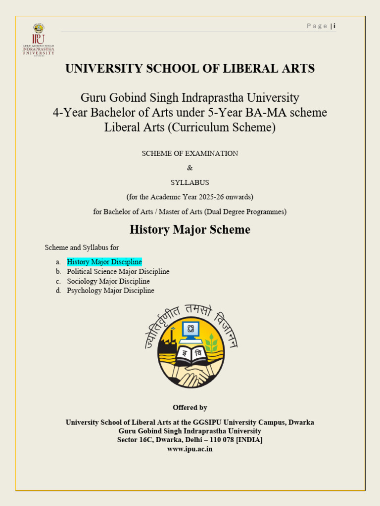 BA Liberal Arts History Syllabus | PDF | Academic Degree | Bachelor's ...