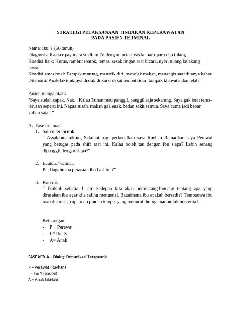 Dialog Edukasi Pasien Terminal Pada Pasien Kanker Payudara | PDF