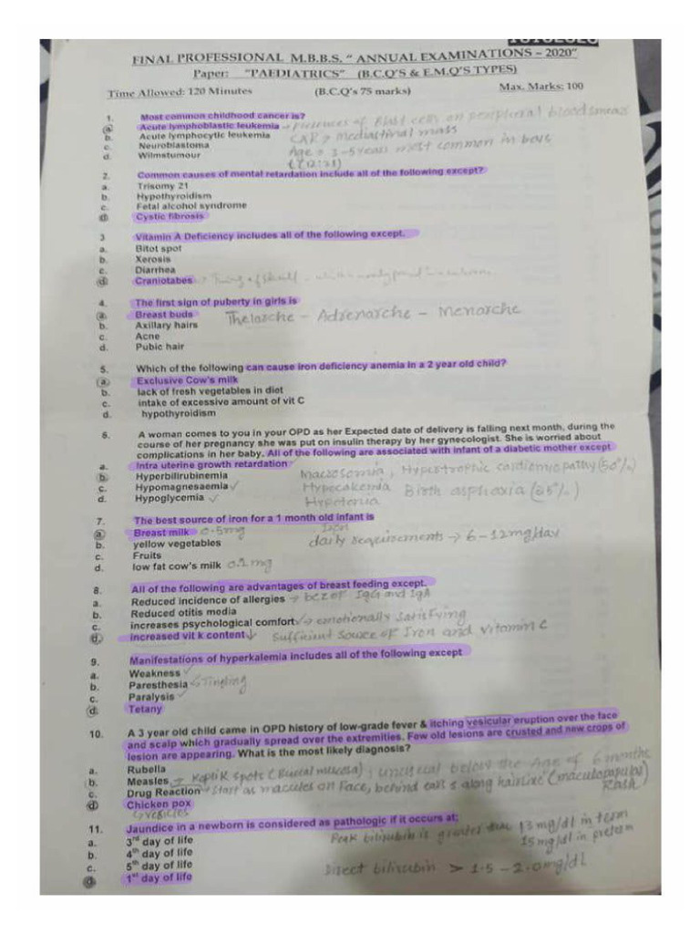 Paeds 2020 | PDF