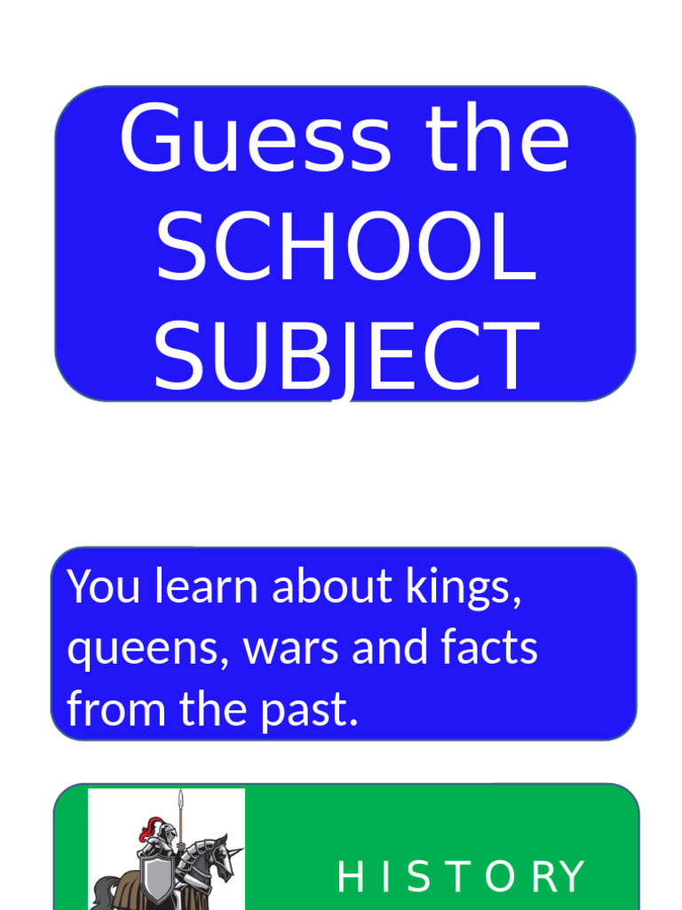 School Subjects Flashcards Fun Activities Games Icebreakers Warmer ...